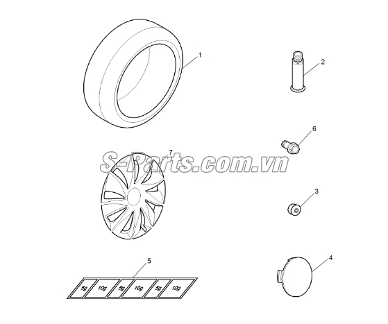 VAN BƠM HƠI LỐP XE MG5 13H0414 CHÍNH HÃNG - SEDANVIET.VN