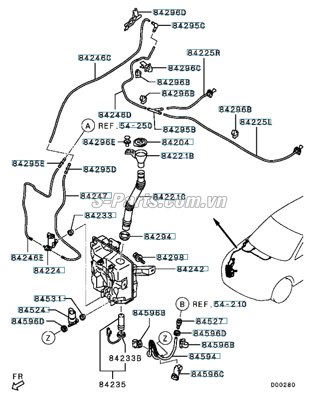 MÔ TƠ PHUN NƯỚC RỬA ĐÈN PHA MITSUBISHI OUTLANDER 8264A228 CHÍNH HÃNG ...