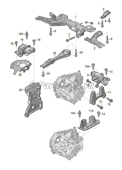 CHÂN MÁY SỐ 8 VOLKSWAGEN POLO HATCHBACK 6RF199851C CHÍNH HÃNG ...