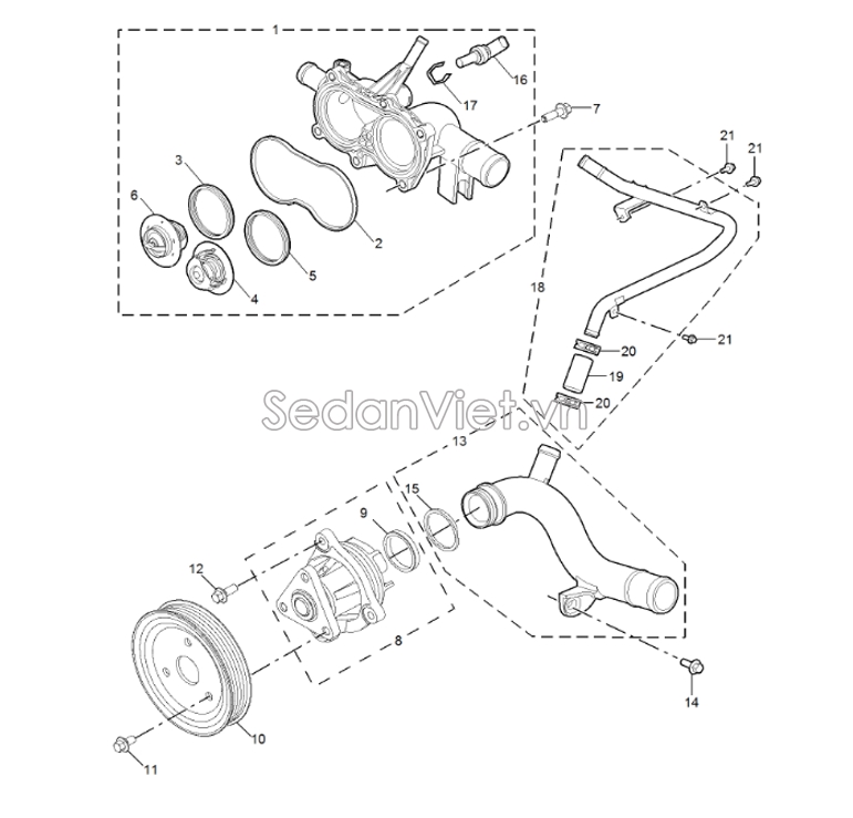 BƠM NƯỚC ĐỘNG CƠ MG5 10245065 CHÍNH HÃNG - SEDANVIET.VN
