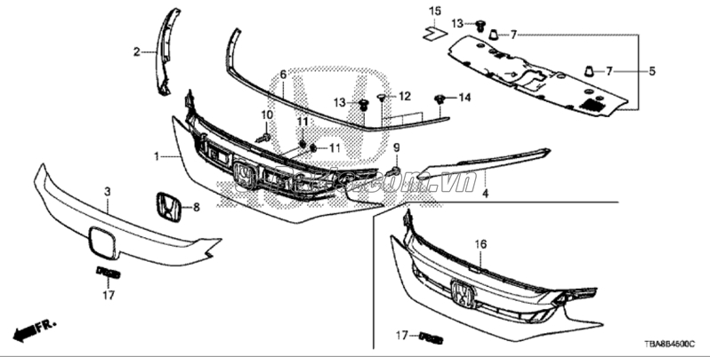 LOGO CHỮ CA LĂNG HONDA CIVIC 75700TBAA00 CHÍNH HÃNG - SEDANVIET.VN