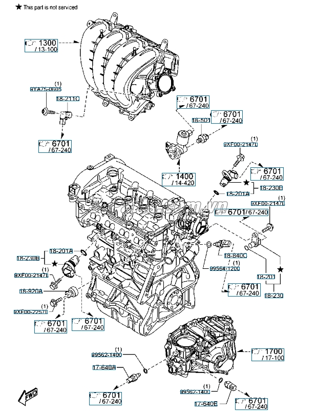 CẢM BIẾN KHÍ NẠP MAZDA 6 PE0218211 CHÍNH HÃNG - SEDANVIET.VN