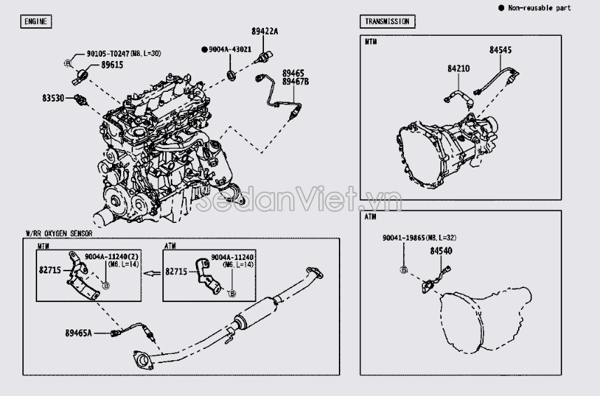 CẢM BIẾN NHIỆT ĐỘ NƯỚC TOYOTA WIGO 89422BZ030 CHÍNH HÃNG - SEDANVIET.VN