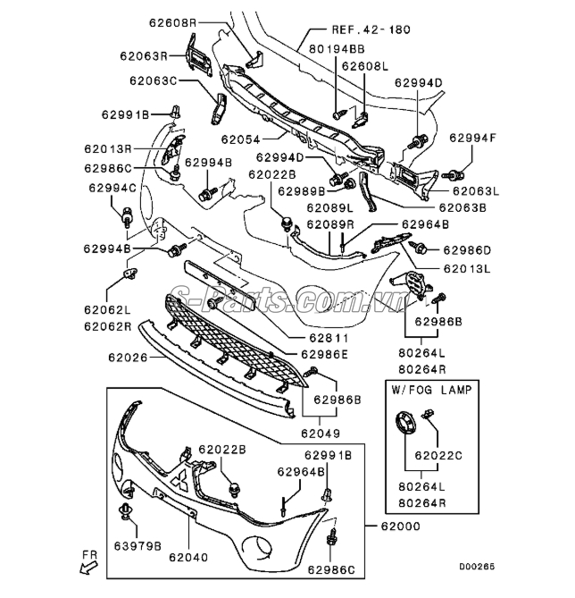 LƯỚI CẢN TRƯỚC MITSUBISHI PAJERO SPORT 6402A182 CHÍNH HÃNG ...