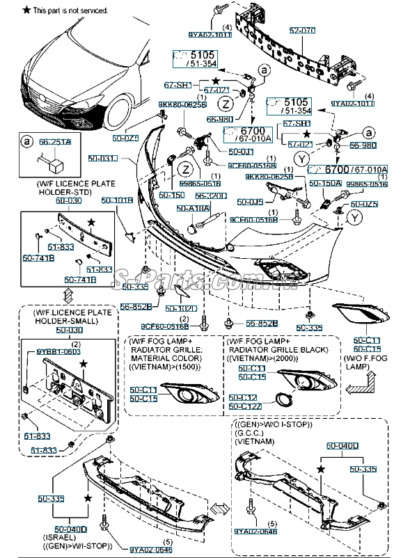 GIẮC ĐIỆN CẢN TRƯỚC MAZDA 3 BHN967290 CHÍNH HÃNG - SEDANVIET.VN
