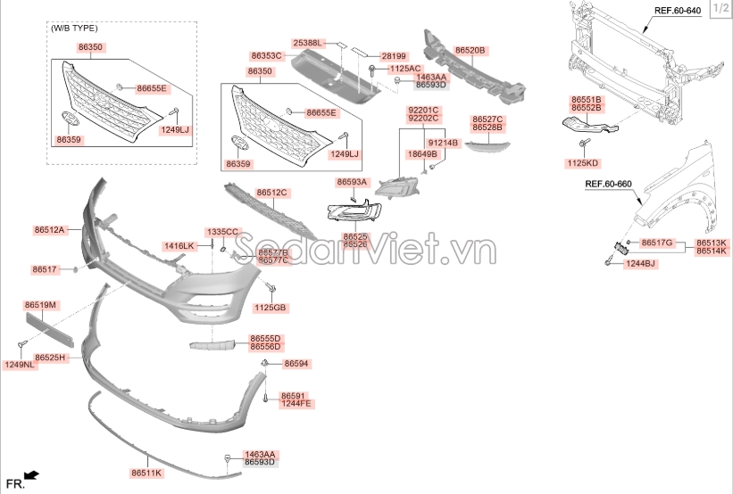 NẸP CÀI CẢN TRƯỚC HYUNDAI TUCSON 86556D3500 CHÍNH HÃNG - SEDANVIET.VN