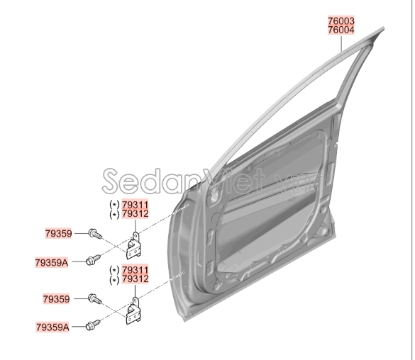 BẢN LỀ CỬA TRƯỚC HYUNDAI SANTAFE 793202V000 CHÍNH HÃNG - SEDANVIET.VN