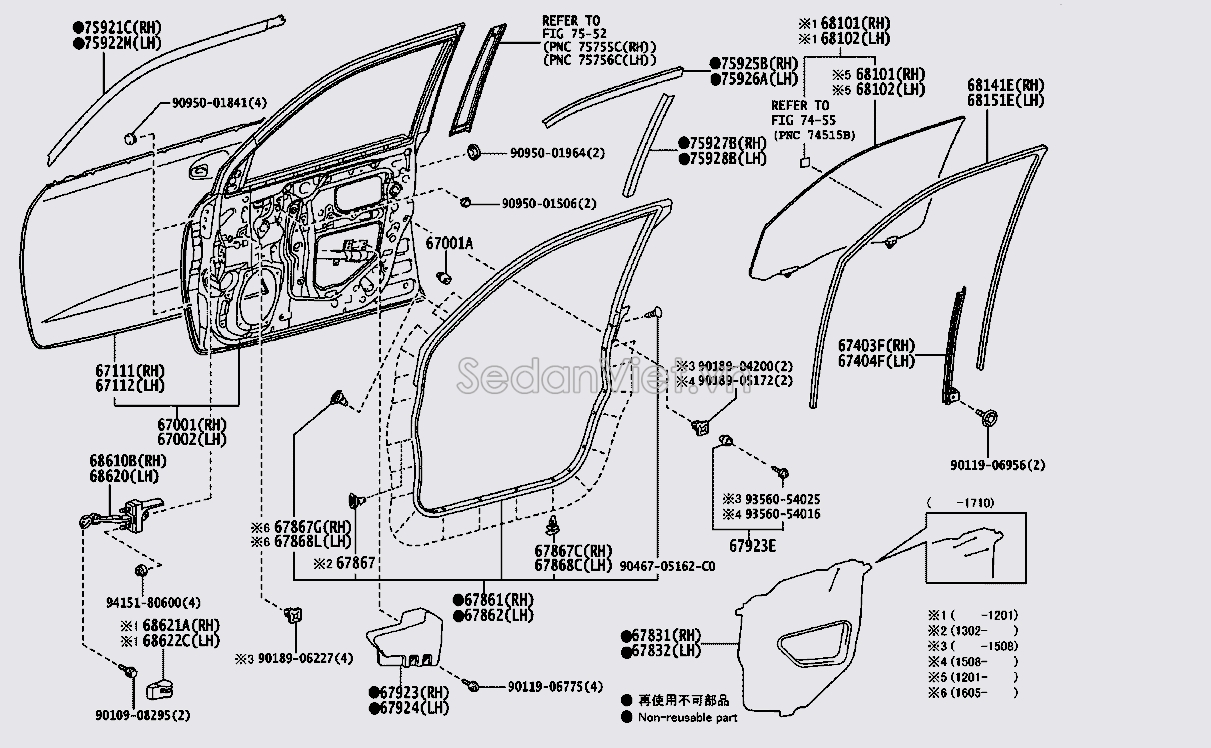 XƯƠNG DẪN HƯỚNG LÊN XUỐNG KÍNH CÁNH CỬA TRƯỚC LEXUS LX570 6740360100 ...