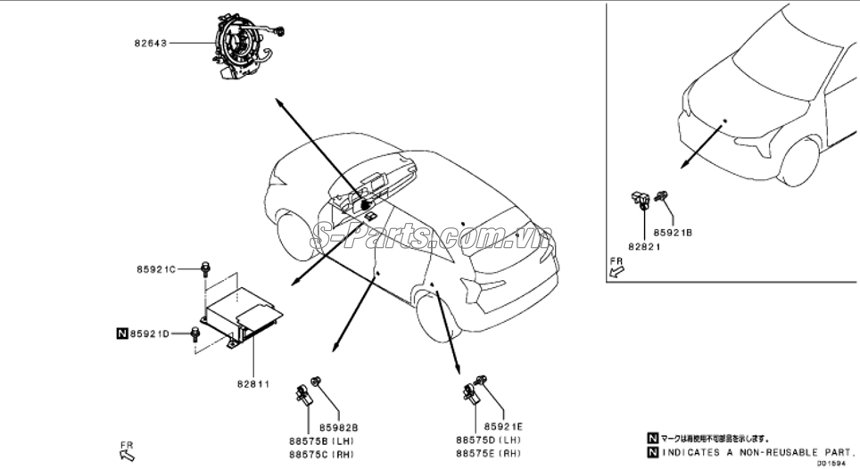 HỘP ĐIỀU KHIỂN TÚI KHÍ MITSUBISHI XFORCE 8635A684 CHÍNH HÃNG - SEDANVIET.VN
