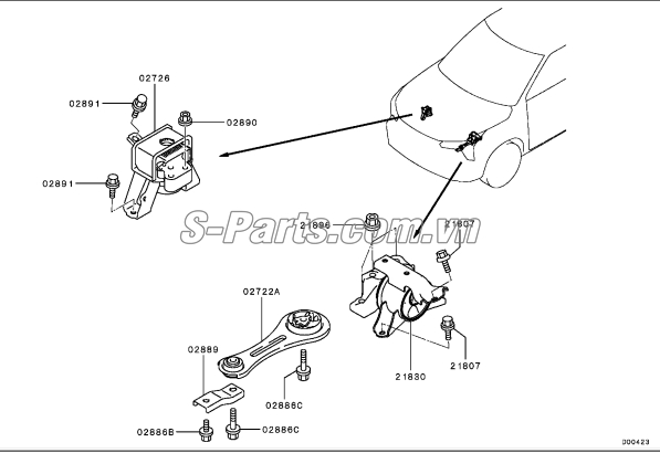 CHÂN MÁY MITSUBISHI XPANDER 1093A183 CHÍNH HÃNG - SEDANVIET.VN