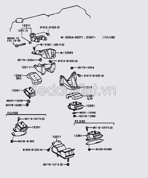 CAO SU CHÂN ĐỠ ĐUÔI HỘP SỐ TOYOTA LAND CRUISER 1237161050 CHÍNH HÃNG ...