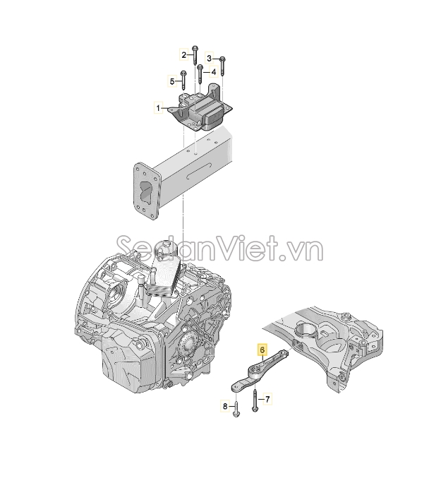 CHÂN MÁY SỐ 8 VOLKSWAGEN TIGUAN 5Q0199855C CHÍNH HÃNG - SEDANVIET.VN