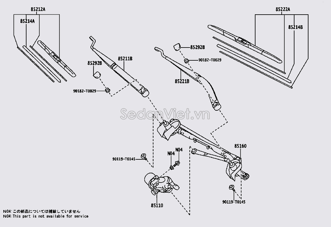 LƯỠI GẠT MƯA TOYOTA FORTUNER TRD 8521242130 CHÍNH HÃNG - SEDANVIET.VN