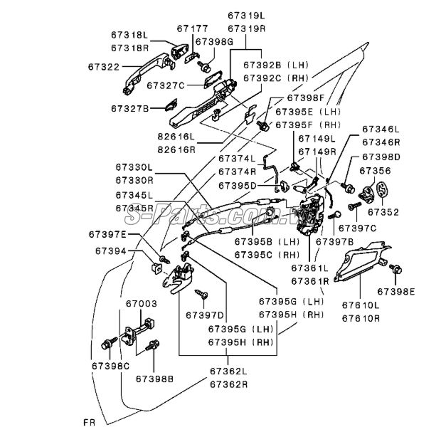 TAY MỞ CỬA KHÚC DÀI CÓ MẠ MITSUBISHI TRITON 5716A032 CHÍNH HÃNG ...