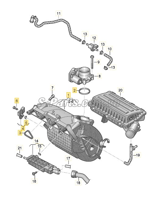ỐNG HÚT GIÓ NẠP HƠI NÓNG ĐỘNG CƠ VOLKSWAGEN POLO 036133751 CHÍNH HÃNG ...
