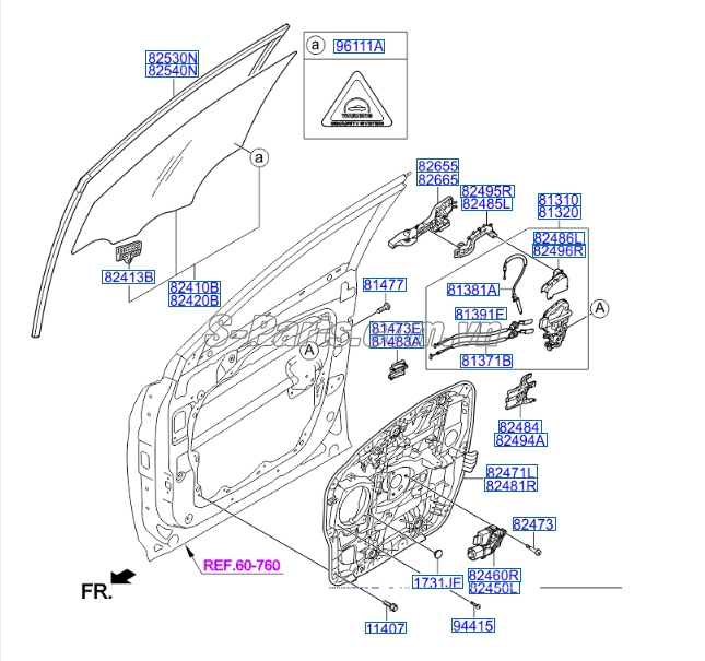 MOTOR NÂNG HẠ KÍNH CÁNH CỬA HYUNDAI SANTAFE 824502W020 CHÍNH HÃNG ...