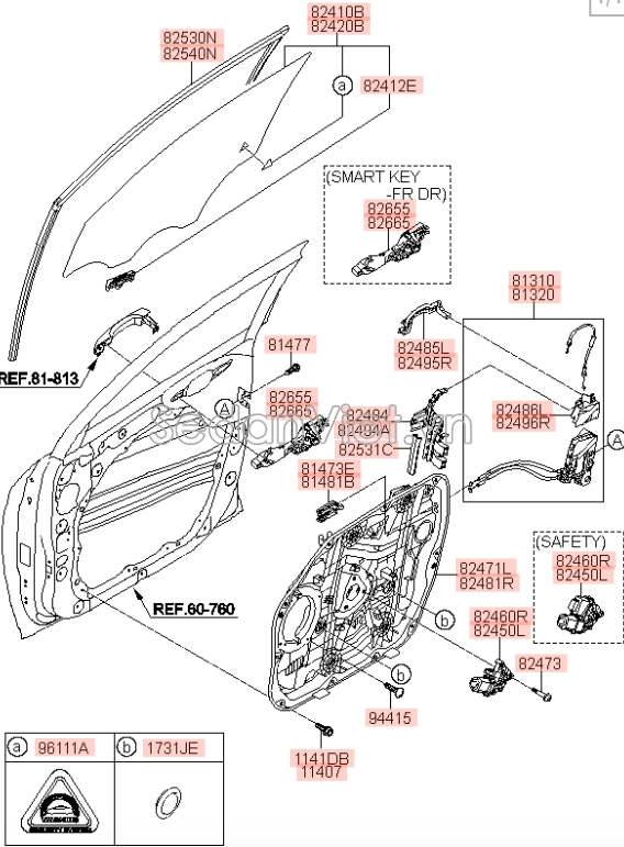 GIOĂNG TRƯỢT KÍNH CÁNH CỬA HYUNDAI TUCSON 82530D3000 CHÍNH HÃNG ...