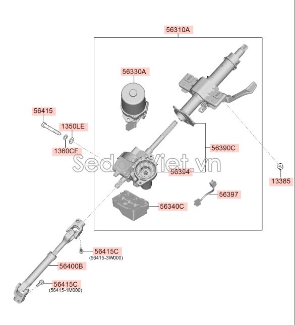 MÔ TƠ TRỢ LỰC LÁI ĐIỆN HYUNDAI ACCENT 56330H6000 CHÍNH HÃNG - SEDANVIET.VN