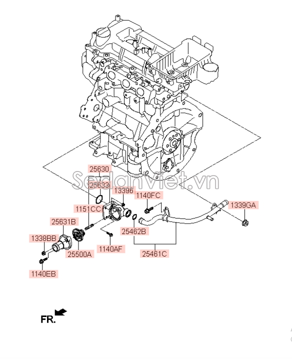 VỎ VAN HẰNG NHIỆT KIA SOLUTO 2563003100 CHÍNH HÃNG - SEDANVIET.VN