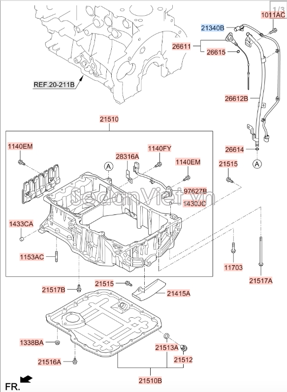 NẮP XẢ DẦU ĐỘNG CƠ KIA K3 2151223000 CHÍNH HÃNG - SEDANVIET.VN