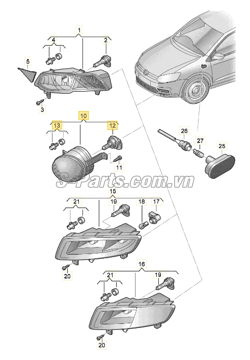 DÂY ĐIỆN ĐẦU NỐI ĐÈN TAI XE VOLKSWAGEN POLO 8D0971273 CHÍNH HÃNG ...