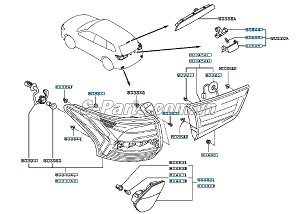 ĐÈN BÁO PHANH MITSUBISHI OUTLANDER 8341A009 CHÍNH HÃNG - SEDANVIET.VN