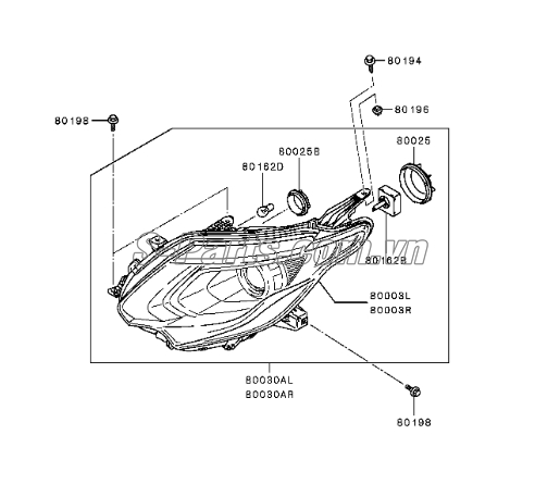 BÓNG ĐÈN MITSUBISHI OUTLANDER MS820959 CHÍNH HÃNG - SEDANVIET.VN