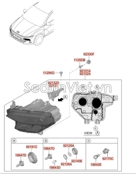 BÓNG ĐÈN HYUNDAI ACCENT 1864221007N CHÍNH HÃNG - SEDANVIET.VN