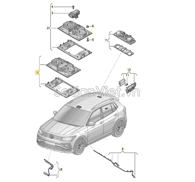 ĐÈN CHIẾU SÁNG TRONG XE CỐP HẬU VOLKSWAGEN T-CROSS 6Q0947415 CHÍNH HÃNG ...