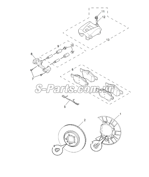 MÁ PHANH TRƯỚC MG HS 10767908 CHÍNH HÃNG - SEDANVIET.VN