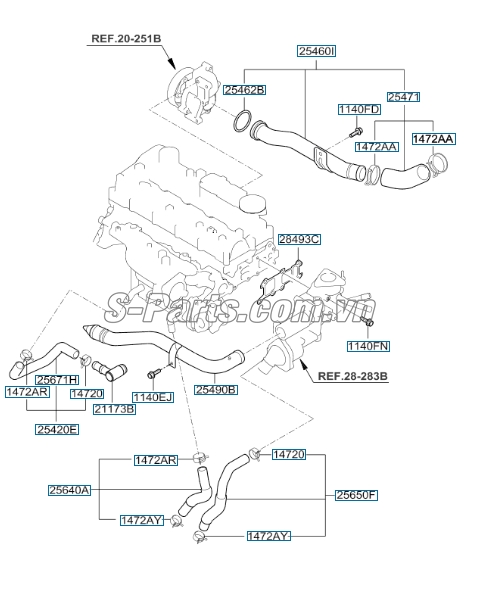 ỐNG NƯỚC HYUNDAI TUCSON 256802F000 CHÍNH HÃNG - SEDANVIET.VN