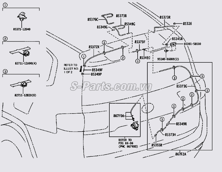 ỐNG DẪN NƯỚC RỬA KÍNH ĐẰNG SAU TOYOTA LAND CRUISER 9009933080 CHÍNH ...