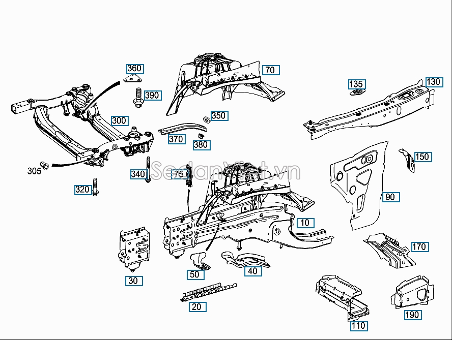 GIÁ ĐỠ ĐỘNG CƠ TRƯỚC MERCEDES-BENZ E200 FACELIFT A2056280057 CHÍNH HÃNG ...
