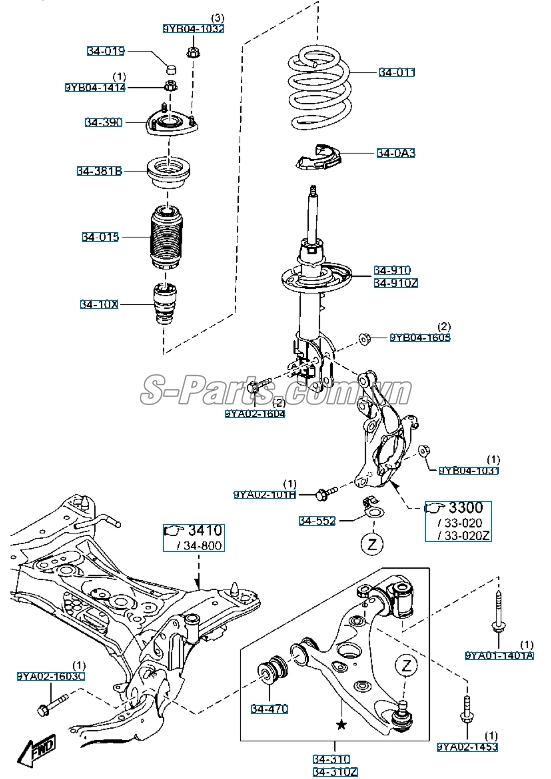CAO SU ĐỆM GIẢM XÓC TRƯỚC MAZDA CX-5 TK4834380 CHÍNH HÃNG - SEDANVIET.VN