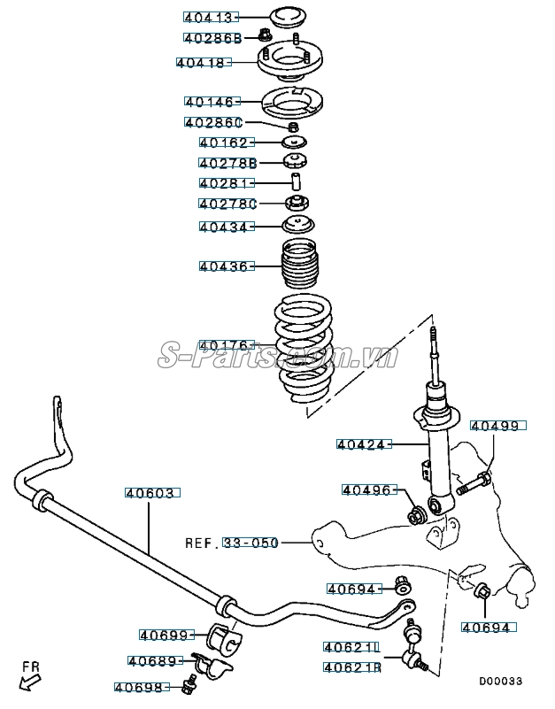 CAO SU ĐỆM LÒ XO GIẢM XÓC TRƯỚC MITSUBISHI TRITON ALL NEW MR992324 ...