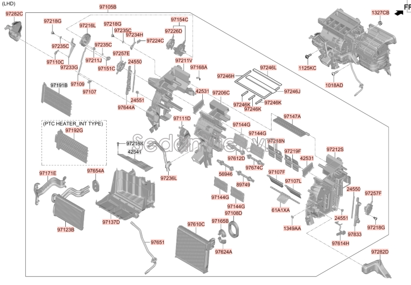 MOTOR MỞ CỬA GIÓ ĐIỀU HÒA TRONG XE HYUNDAI SANTAFE 97161L1000 CHÍNH ...