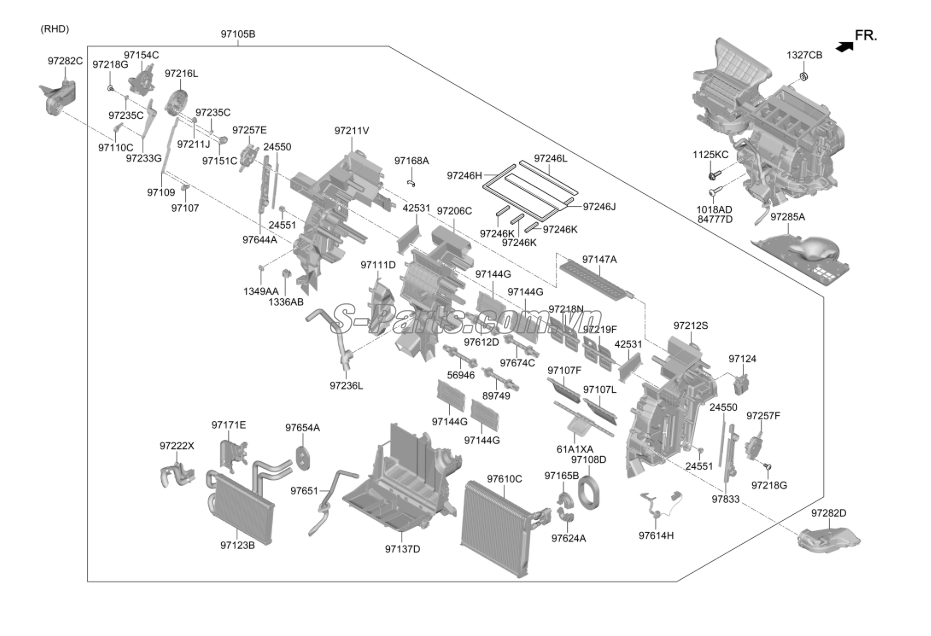 MOTOR MỞ CỬA GIÓ ĐIỀU HÒA TRONG XE HYUNDAI SANTAFE 97161L1000 CHÍNH ...