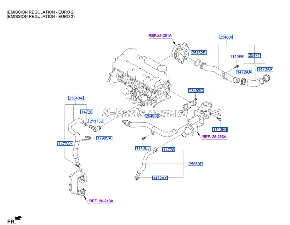 ỐNG NƯỚC HYUNDAI PALISADE 256502F000 CHÍNH HÃNG - SEDANVIET.VN