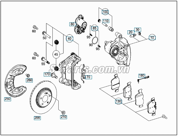 ỐNG DẪN HƯỚNG PHANH SAU MERCEDES-BENZ GLC250 A0004200076 CHÍNH HÃNG ...