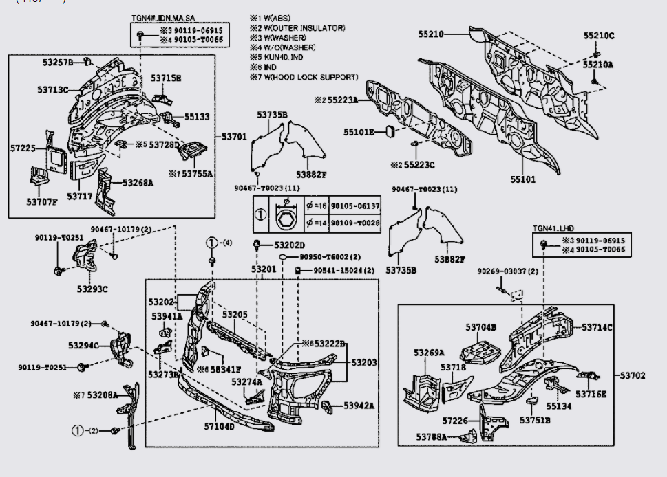 KHUNG XƯƠNG ĐẦU XE TOYOTA INNOVA 532010K130 CHÍNH HÃNG - SEDANVIET.VN