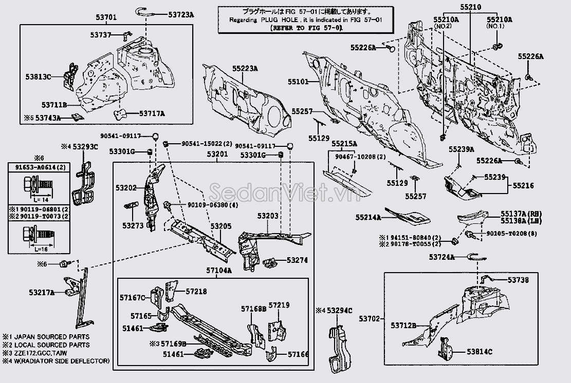 KHUNG XƯƠNG ĐẦU XE TOYOTA COROLLA ALTIS 5521002520 CHÍNH HÃNG ...