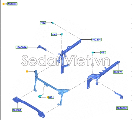 KHUNG XƯƠNG KÉT NƯỚC FORD EVEREST MB3Z16138D CHÍNH HÃNG - SEDANVIET.VN