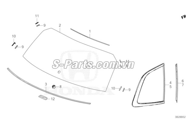 NẸP CHÂN KÍNH CHẮN GIÓ TRƯỚC HONDA CITY 73127TY0000 CHÍNH HÃNG ...
