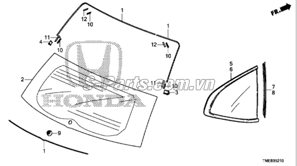 NẸP CHÂN KÍNH CHẮN GIÓ TRƯỚC HONDA CITY 73127TY0000 CHÍNH HÃNG ...