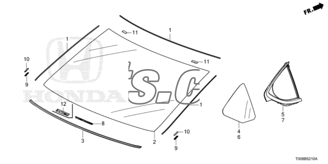 NẸP CHÂN KÍNH CHẮN GIÓ TRƯỚC HONDA CITY 73127TY0000 CHÍNH HÃNG ...