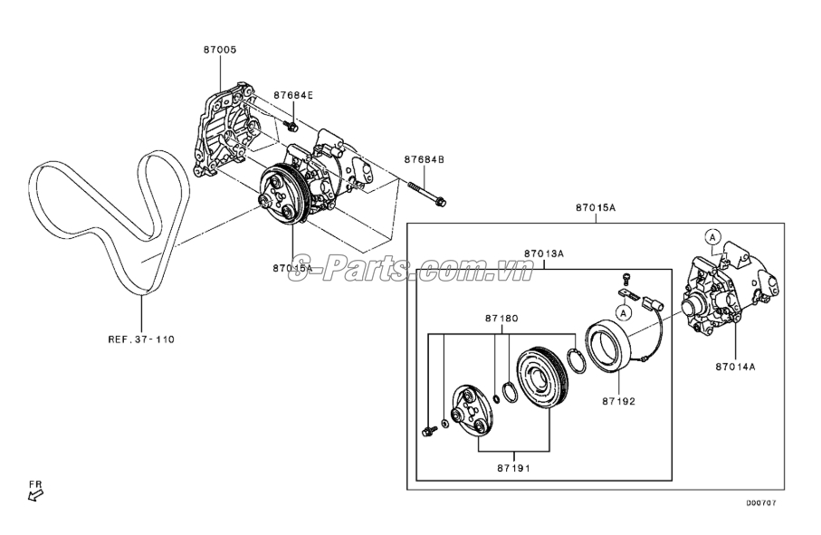 BỘ PULY ĐẦU LỐC ĐIỀU HÒA MITSUBISHI TRITON ALL NEW 7813A768 CHÍNH HÃNG ...