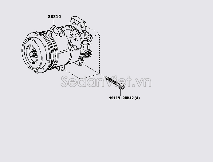 LỐC ĐIỀU HÒA TOYOTA CAMRY 8831006280 CHÍNH HÃNG - SEDANVIET.VN