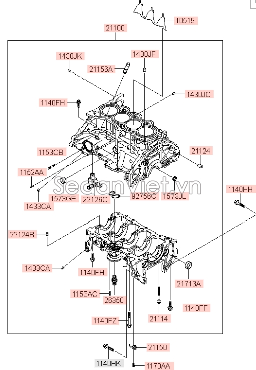 BỘ CHUYỂN ĐỔI LỌC DẦU KIA K3 211362B000 CHÍNH HÃNG - SEDANVIET.VN