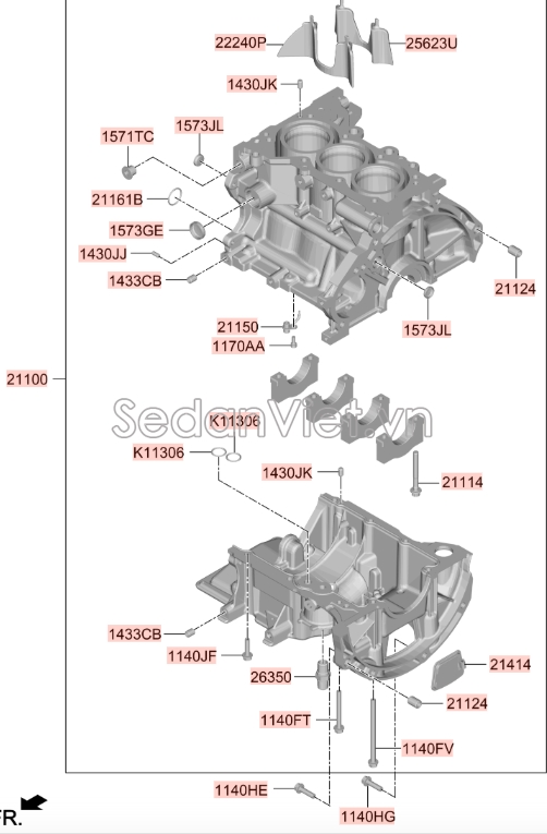 BỘ CHUYỂN ĐỔI LỌC DẦU KIA K3 211362B000 CHÍNH HÃNG - SEDANVIET.VN
