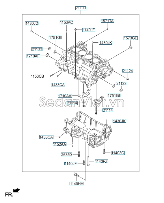 BỘ CHUYỂN ĐỔI LỌC DẦU KIA K3 211362B000 CHÍNH HÃNG - SEDANVIET.VN
